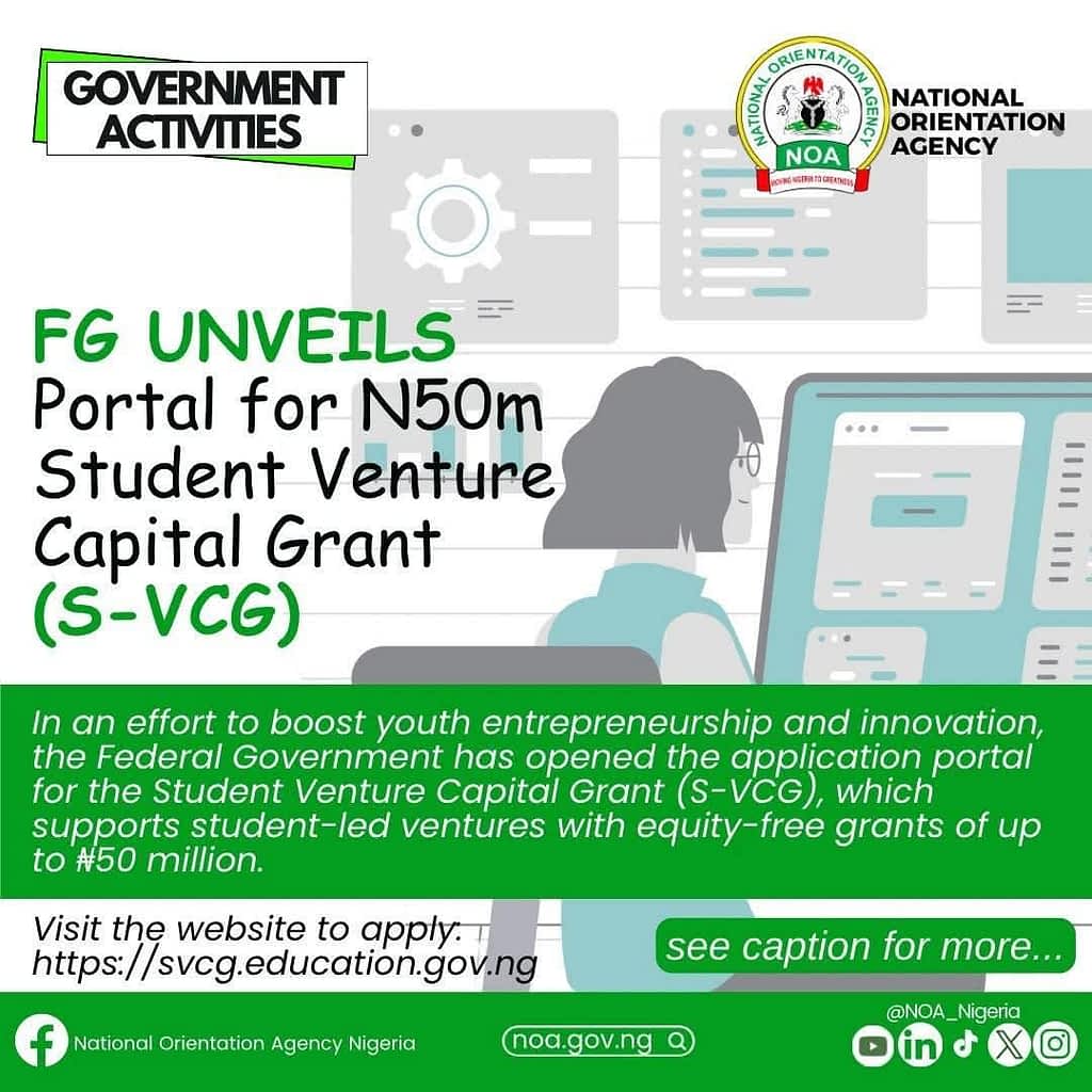 Federal Government Unveils Portal for ₦50 Million Student Venture ...